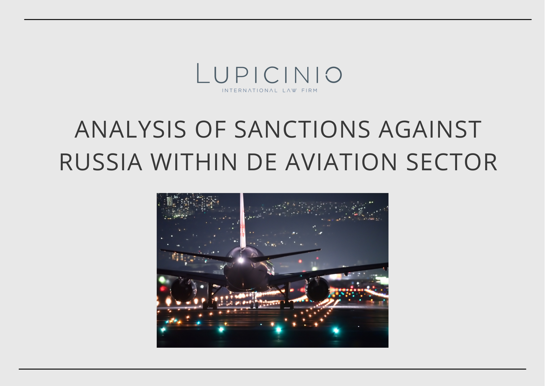 ANALYSIS OF SANCTIONS AGAINST RUSSIA WITHIN DE AVIATION SECTOR | Lupicinio